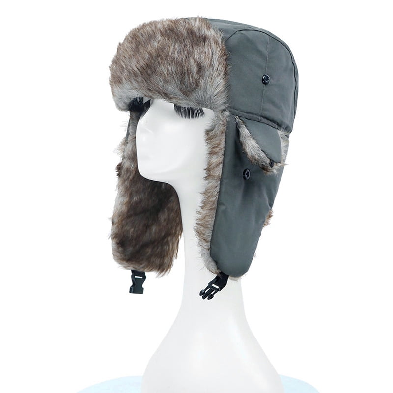 Unisex Men Women Russian Hat Trapper Bomber Warm Trooper Ear Flaps Winter Ski Hat Cap Headwear Walmart