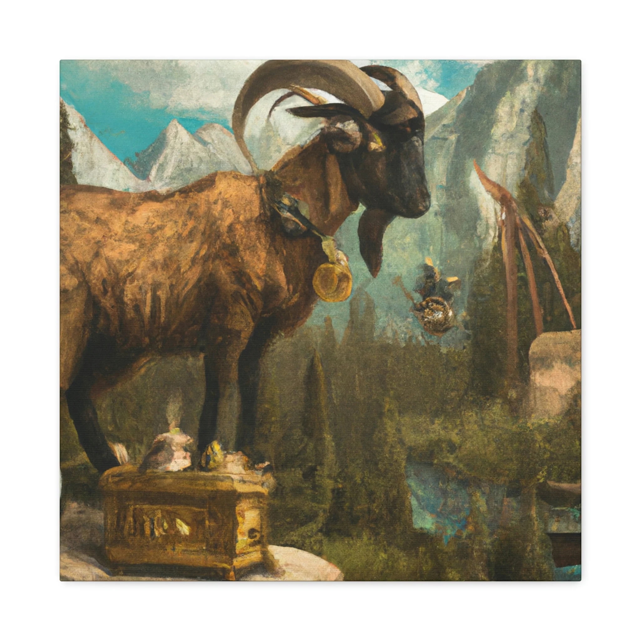 Mountain Goats in Steam. - Canvas - Walmart.com