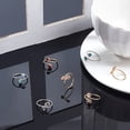 1Box 40Pcs 2 Colors Brass Finger Ring Rhinestone Settings Nickel Free ...