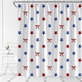 4th of July Shower Curtain Patriotic Independence Day Red Blue White ...
