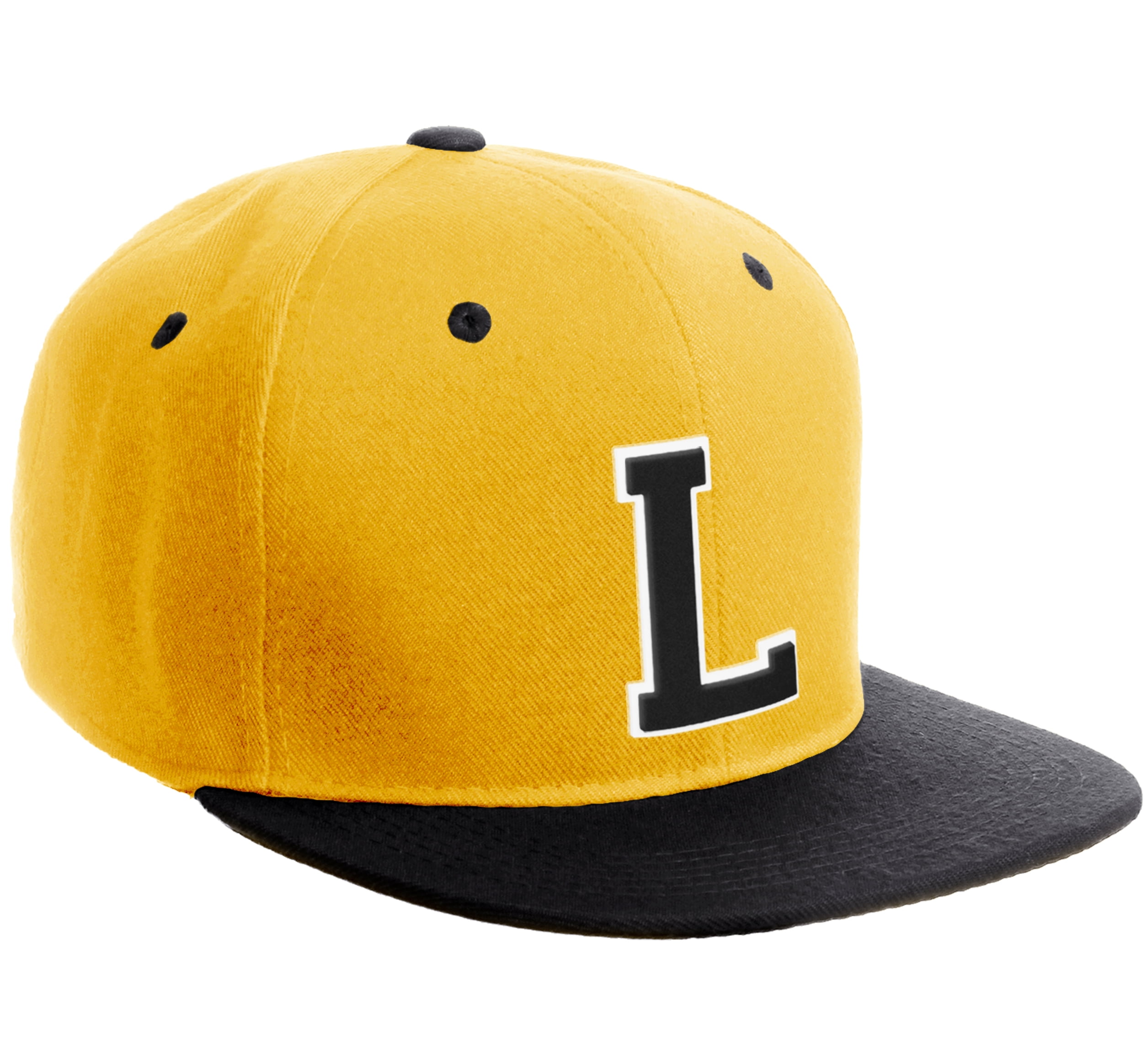 Daxton Classic Snapback Hat Custom A to Z Initial Varsity Letters, Gold ...