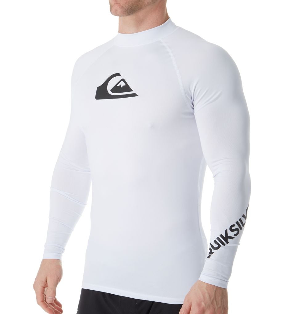 Men's Quiksilver EQYWR3137 All Time Long Sleeve Rash Guard (White L ...