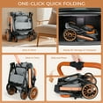 TLGREEN Foldable Dog Stroller for Medium Dogs Cats up to 33 lbs ...