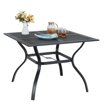 BaytoCare All-Weather 40-Inch Rectangular Outdoor Dining Table - Black ...