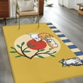 Area Rug for Living Room, Yellow Cat Cartoon Non-Slip Indoor Large ...