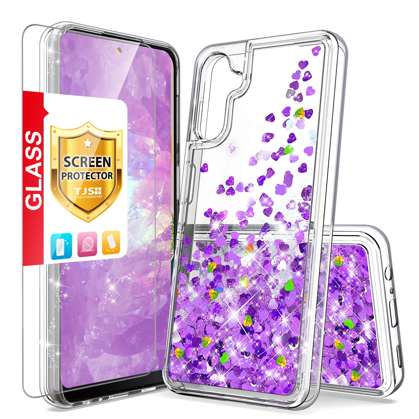 TJS for Samsung Galaxy A13 5G Phone Case, with Tempered Glass Screen ...