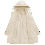 Chrisuno Women's Swing Tan Trench Coat All Weather Coats Spring Jacket ...