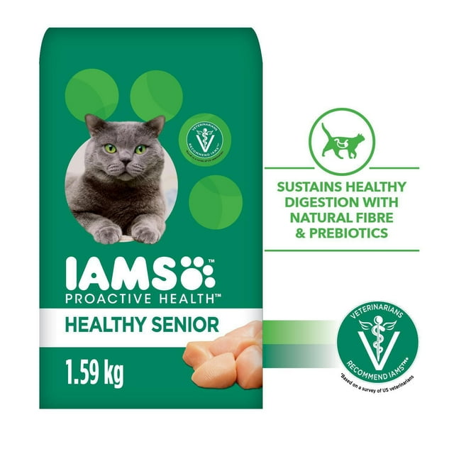 Iams Proactive Health Healthy Senior with Chicken Dry Cat Food 1.6kg ...