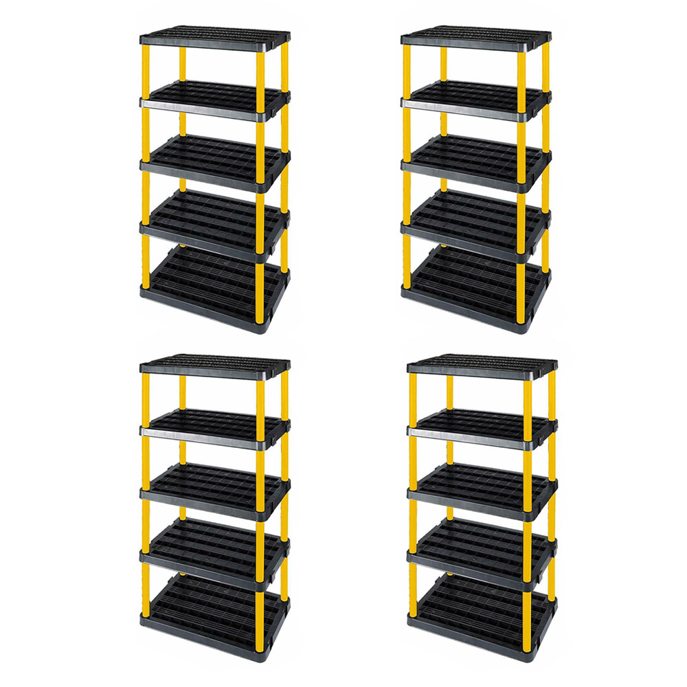 Gracious Living Extra Large Premium Ventilated Plastic Shelving, Black ...