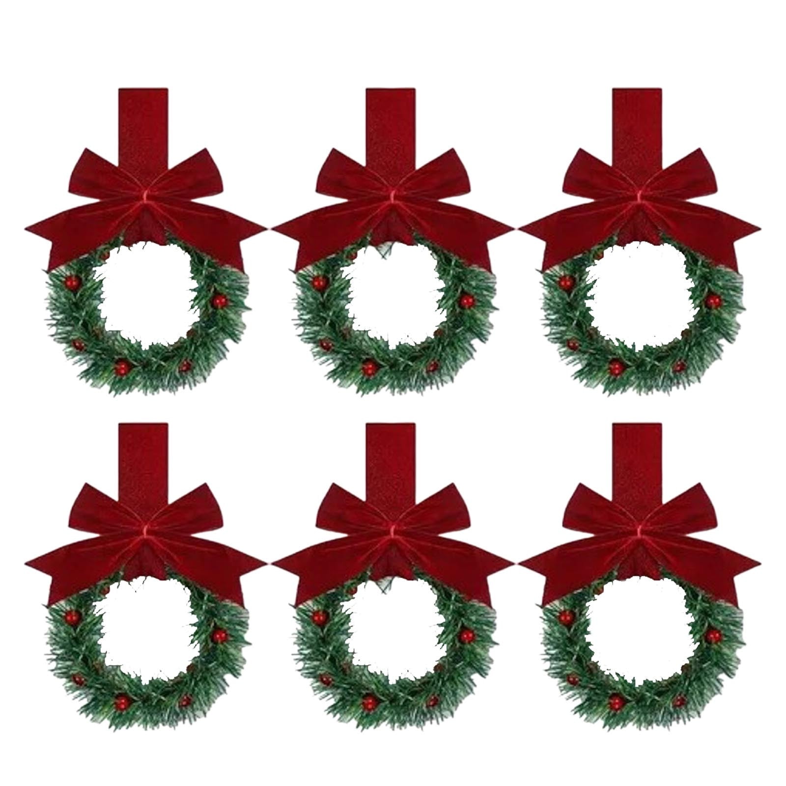 Click here for Qfl 6pcs Christmas Kitchen Cabinet Wreaths With Ri... prices