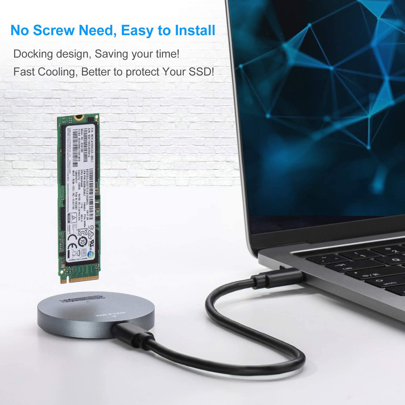 Buy RIITOP NVMe to USB Docking Station, External M.2 PCI-e NVMe SSD to ...