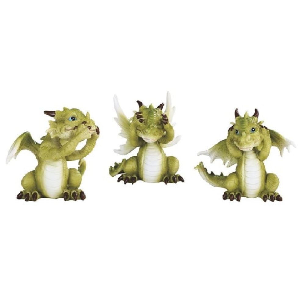 Green Cute Dragon Set Of 3 Figurines - Walmart.com