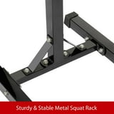 2-Piece Adjustable Squat Stand Rack or Barbell Free Press Bench, Black ...