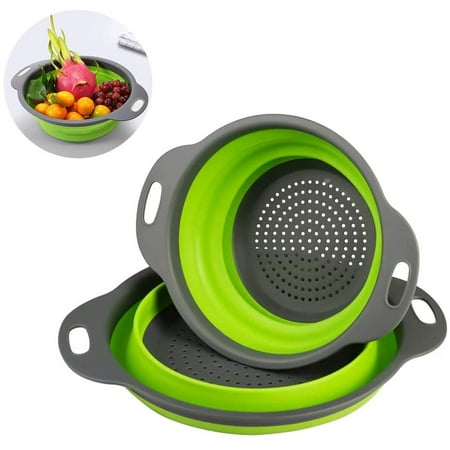HUACA Collapsible Drip Basket, 2 Piece Portable Silicone Collapsible ...