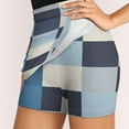 Blue Pixel Art Grid Women's Shorts Non-Slip Single Pocket A-line ...