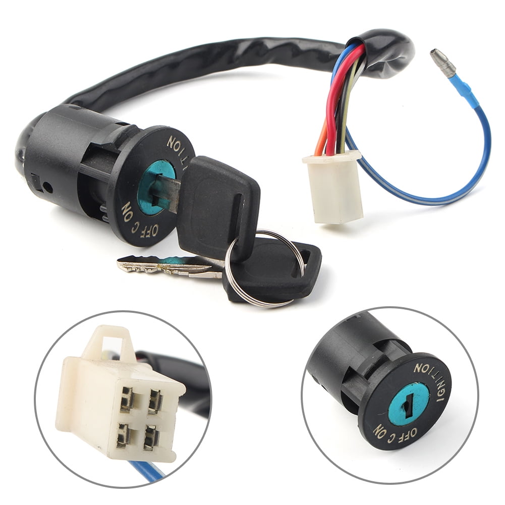 BFY 4 Wires Motorbike Ignition Switch Key with Cap For Chinese ATV ...