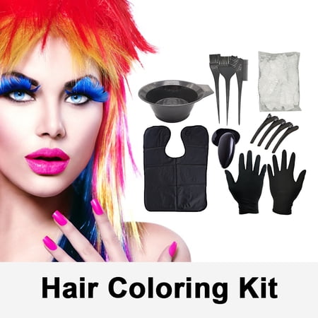 Black Hair Dye Coloring Kit for DIY Salon Hair Coloring Bleaching for ...
