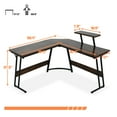 CL.HPAHKL L-Shaped Monitor Stand and Large Wooden Gaming Desk, Brown ...
