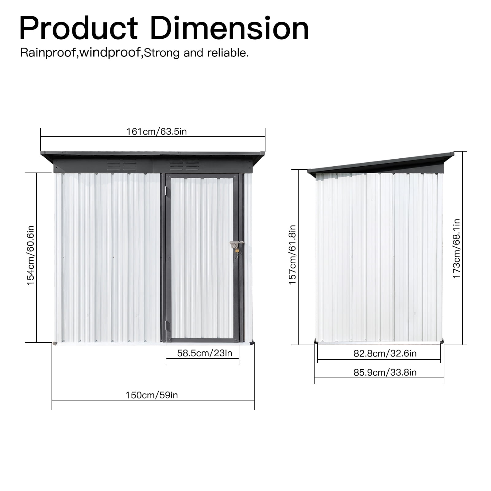 Buy 5ft x 3ft Sheds and Outdoor Storage, SESSLIFE Metal Storage Shed ...