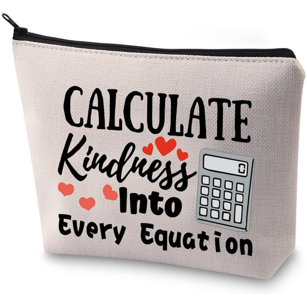 BLUPARK Math Teacher Makeup Bag Calculate Kindness Into Every Equation ...
