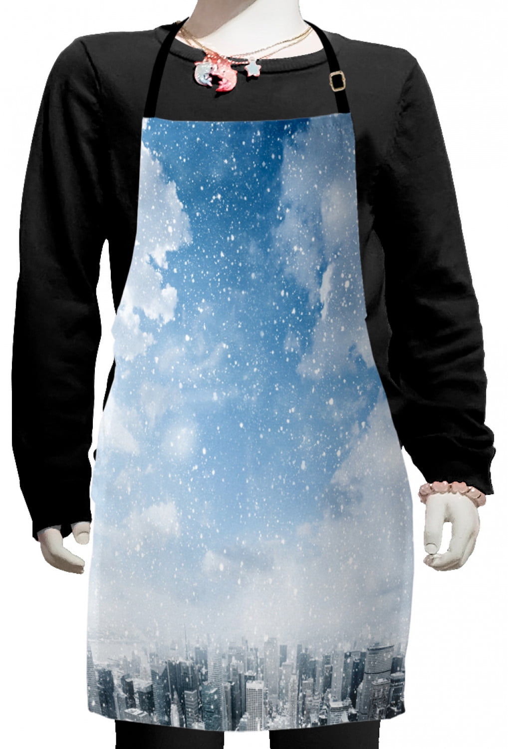 Winter Kids Apron, Snow Falling down on New York City Urban Life ...
