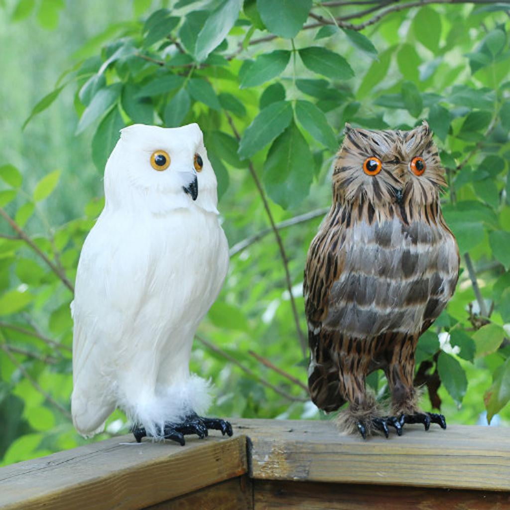 2x Realistic Owl Bird Model Wildlife Jungle Forest Garden Decoration ...