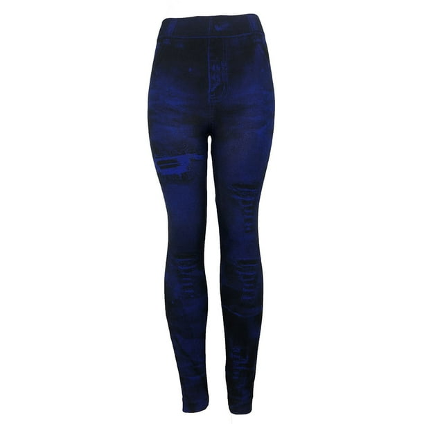 Unatoiry Women Imitation Jeans Leggings Sexy Pants Fitness Slim Legging ...