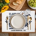 Blue Grey Graduation Season Placemats Set of 8, Funny Words Modern Art ...