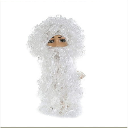 Santa Costume Accessory Realistic Santa Beard and Wig Set Hipster Santa ...