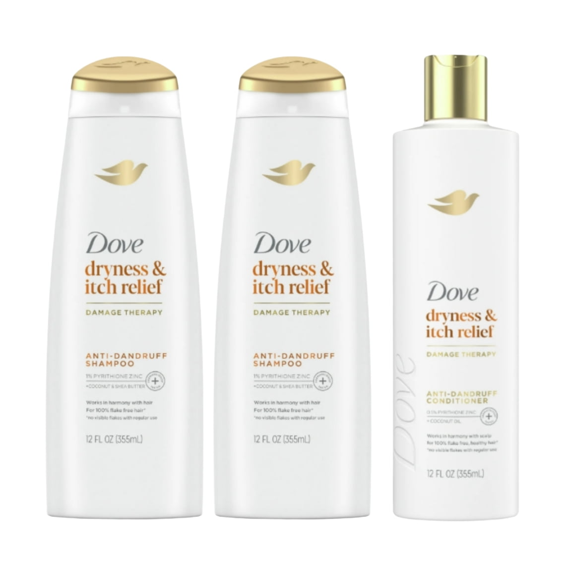 Dove Damage Therapy Derma Anti-Dandruff Shampoo for Flaky Scalp Dryness ...