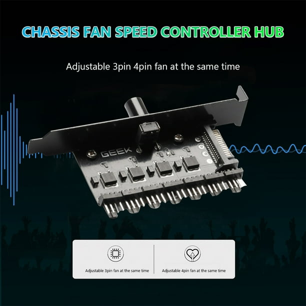 1 to 7 PC Cooler Fan HUB Regulator Splitter Computer Speed Controller ...