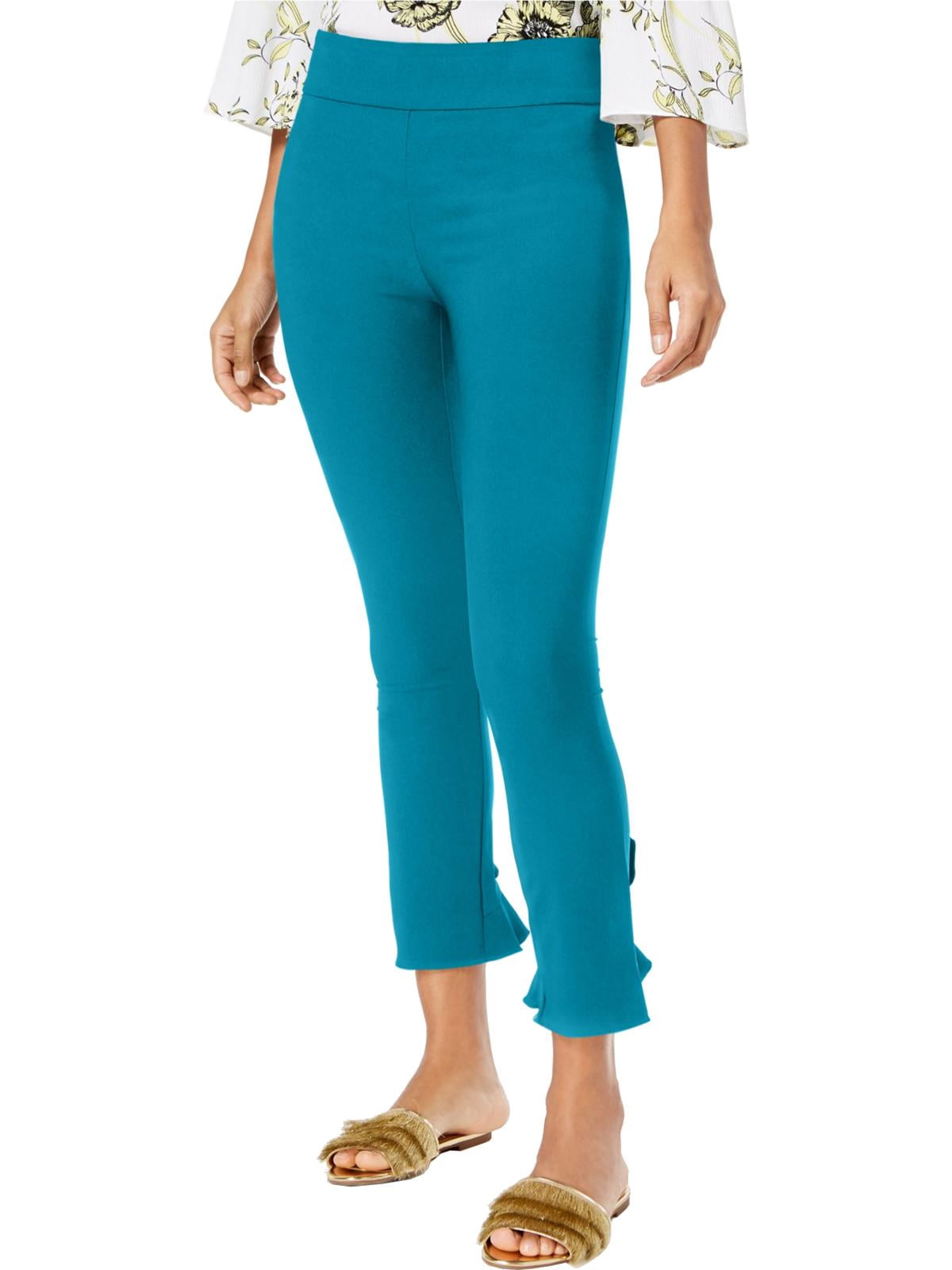 INC Womens Skinny Ruffled Ankle Pants - Walmart.com