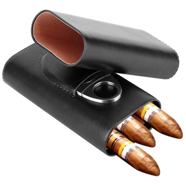 3 Finger Cigar Case, Cedar Wood Lined Cigar Humidor ZMLEVE - Walmart.ca