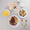 White Melamine Dinnerware Set, 18 count Lightweight and Unbreakable ...