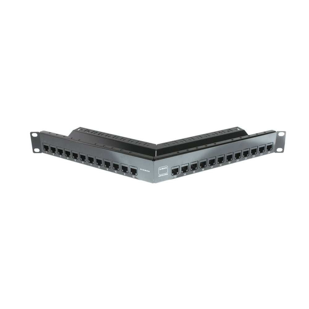 Siemon ZS-PNLA-24E 1RU 48-Port Angled Empty Z-Max Shielded Patch Panel - Walmart.com - Walmart.com
