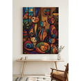 Cat Canvas Wall Art, Colorful Cartoon Animal Painting for Living Room ...