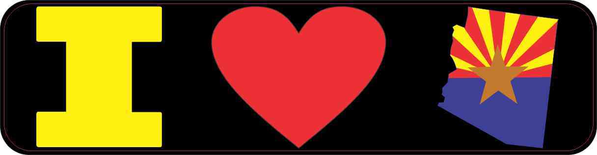 8in x 2in I Love Arizona Magnet Car Door Magnetic Magnets State Flag ...