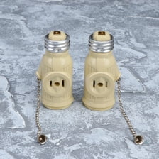 Leviton 4017-D2F Pull Chain Two Light Cluster Twin Light Socket ...