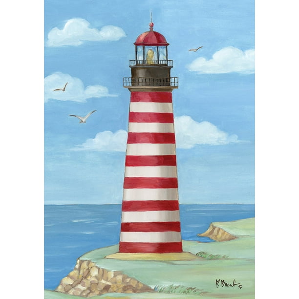 Toland Home Garden West Quoddy Head Lighthouse House Flag - Walmart.com