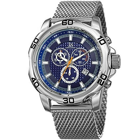 Joshua & Sons Mens Chronograph Watch - 3 Multifunction Subdials with ...