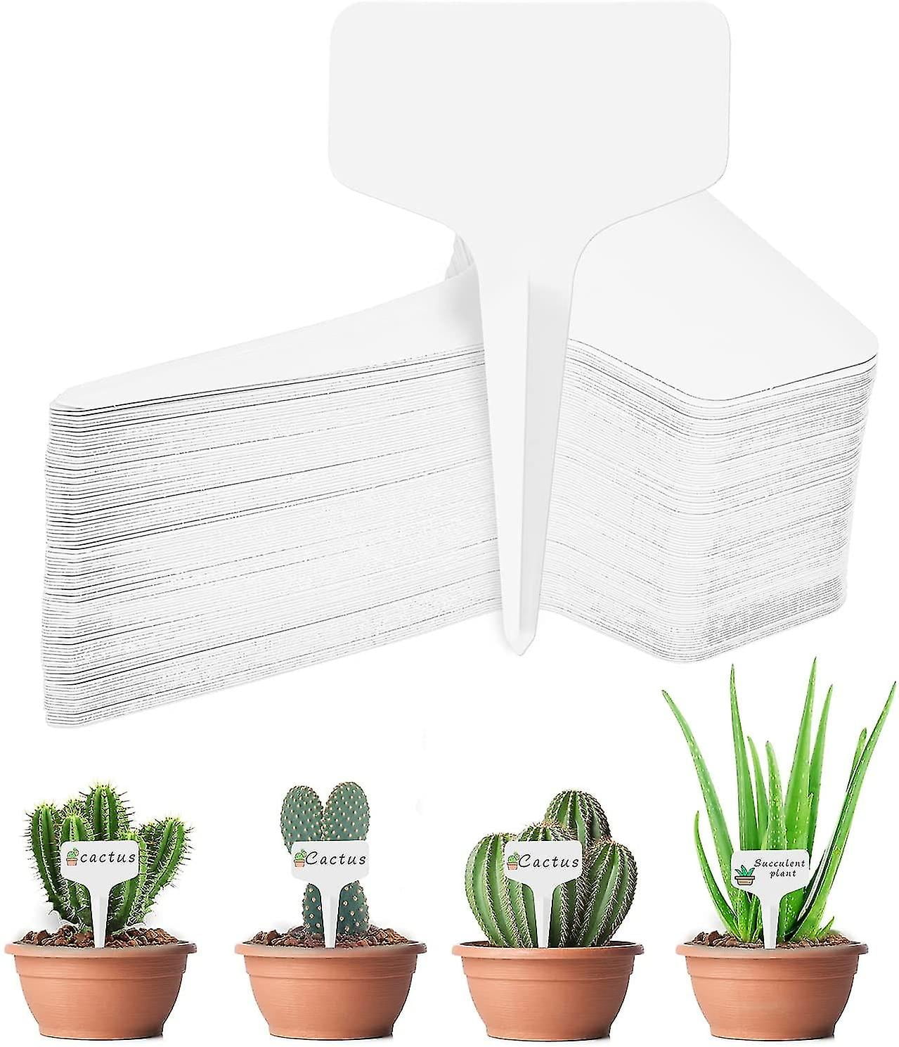 Pack Of 100 Mini Plant Signs, T-shaped Plastic Plant Stakes, Brown ...