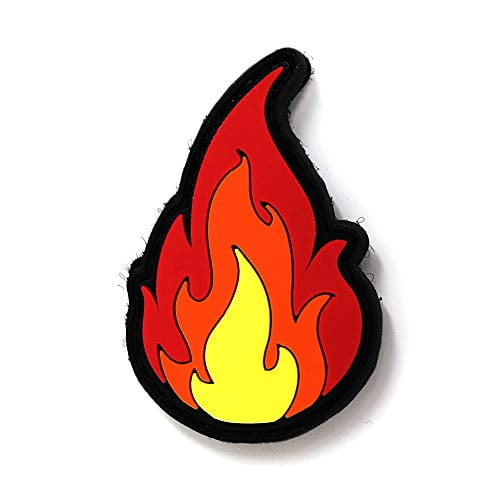 Flame Lick - Fire | PVC Rubber Tactical Hook and Loop Patch - Walmart.com