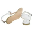 Shesole White Flat Sandals For Women T Strap Pearls Beach Wedding Shoes