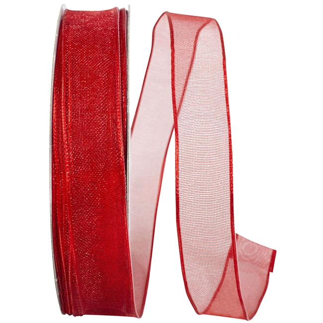 Reliant Ribbon - 25733W-065-03J, Woven Sheer Luxury Wired Edge Ribbon ...