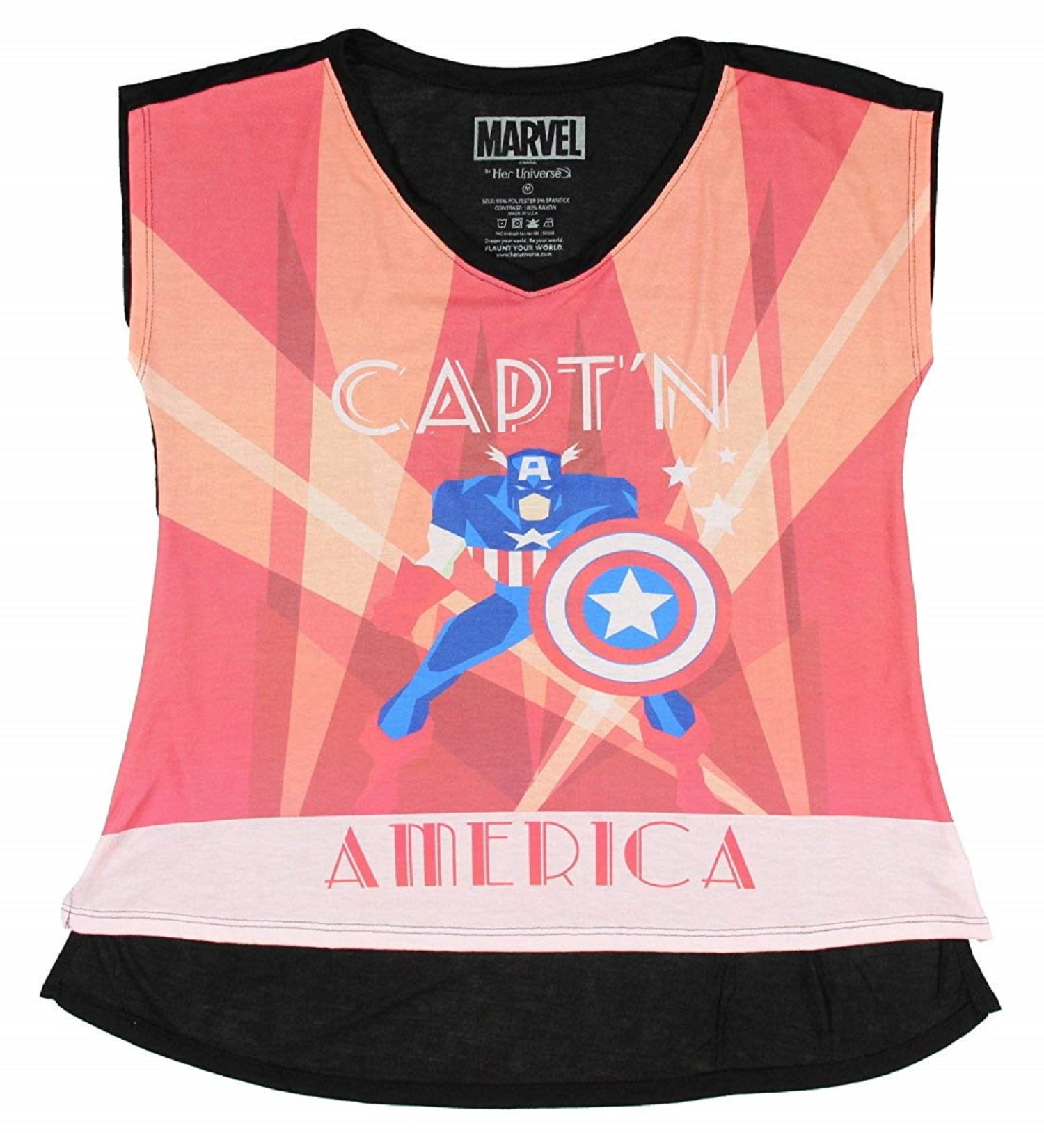 Her Universe Adult Women Superhero Captain America Tank Top Shirt V ...