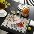 Rdsfhsp Happy Valentines Day Placemats Set of 4, Plaid Hem Love Tree ...