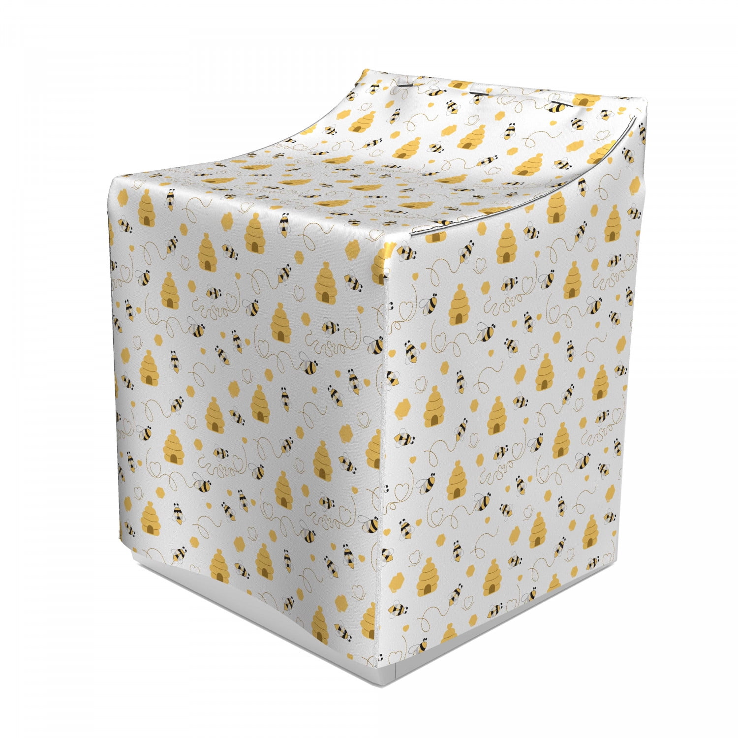 Bee Washer Cover, Pattern of Flying Bugs Forming Heart Shapes with ...