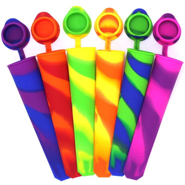 HEJULIK Popsicle Molds,6 Pieces Silicone Ice Pop Molds,Drip Free ...