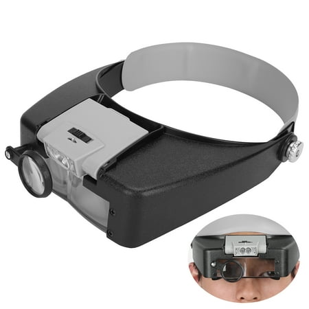 LED Head Mount Glasses Magnifier Battery Powered Magnifying Glass For ...