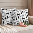 2 Pack Outdoor Waterproof Throw Pillow Covers,Black White Cats ...
